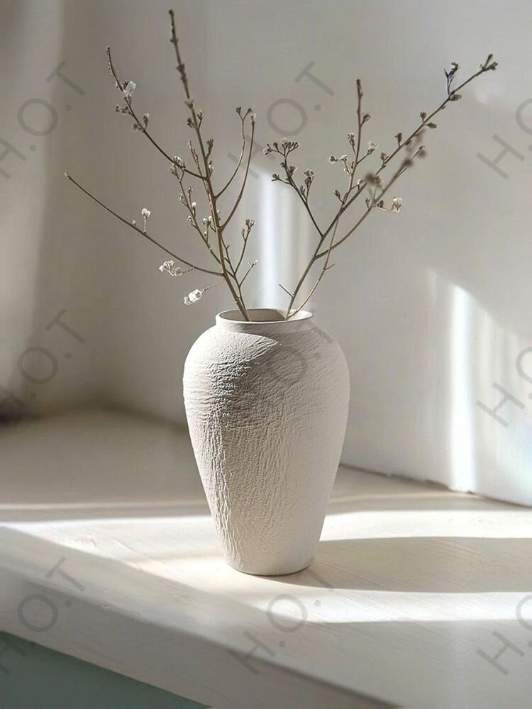 Ваза "Текстура каменного узора в стиле ваби-саби", 26 см , Керамика, 1 шт