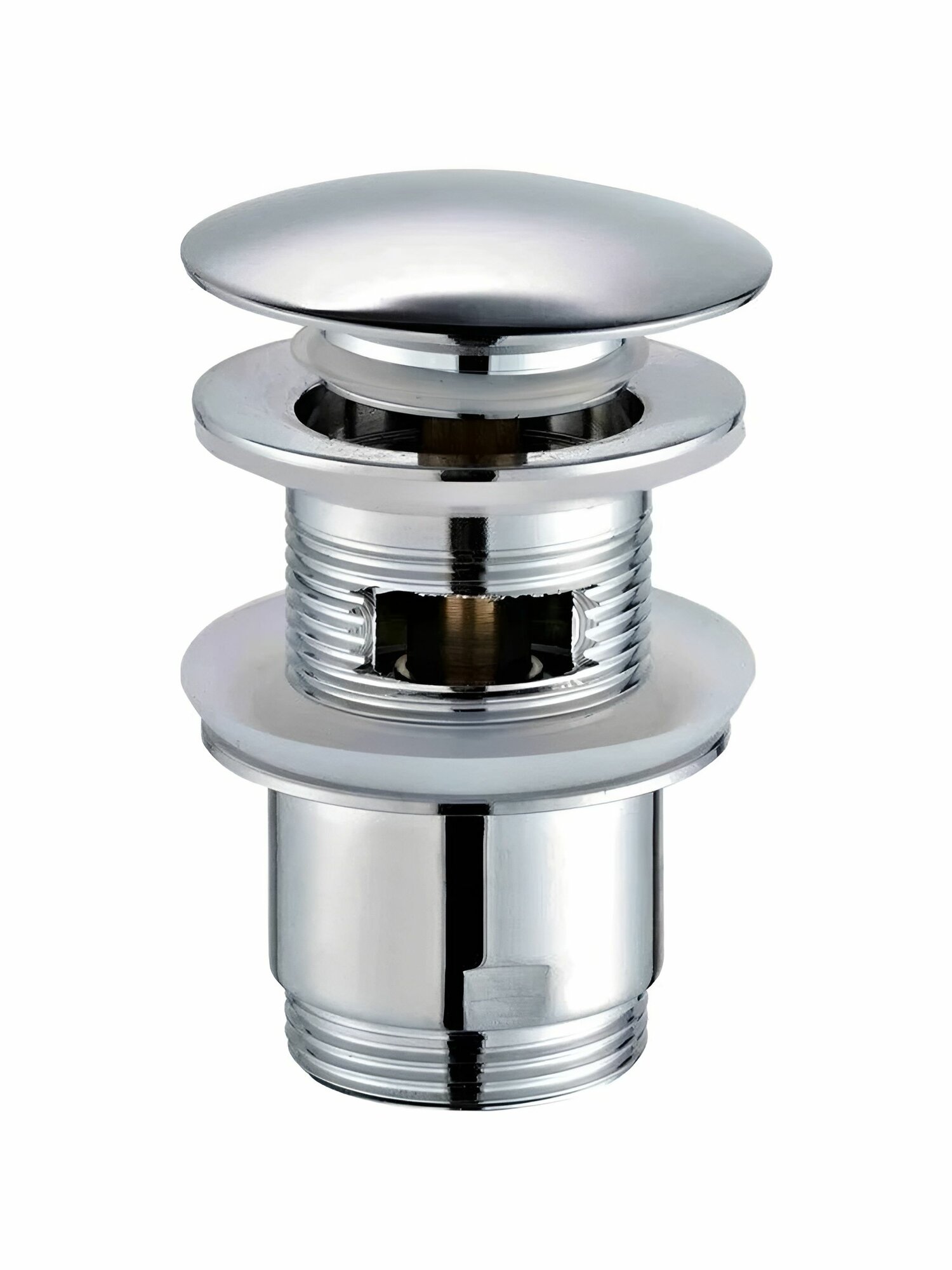 Донный клапан c переливом Rose RS01, хром