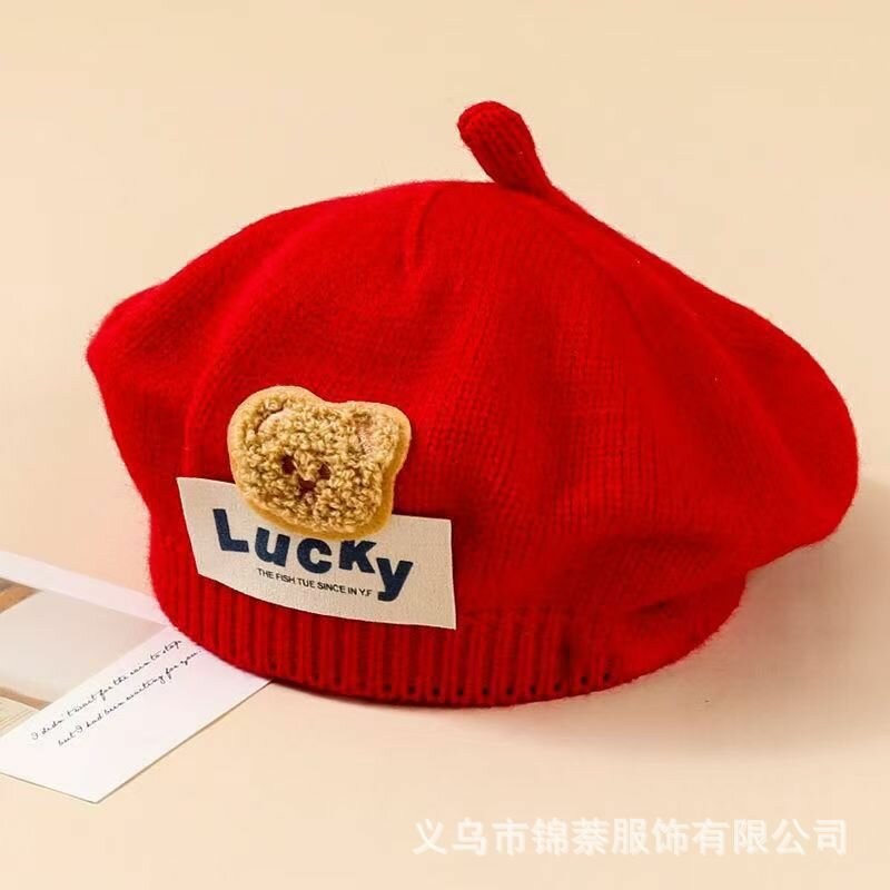 Весенне-осенний корейский вариант для мальчиков и девочек, универсальный вязаный берет ярких цветов, детская стильная повседневная шерстяная шапка, шапка художника.