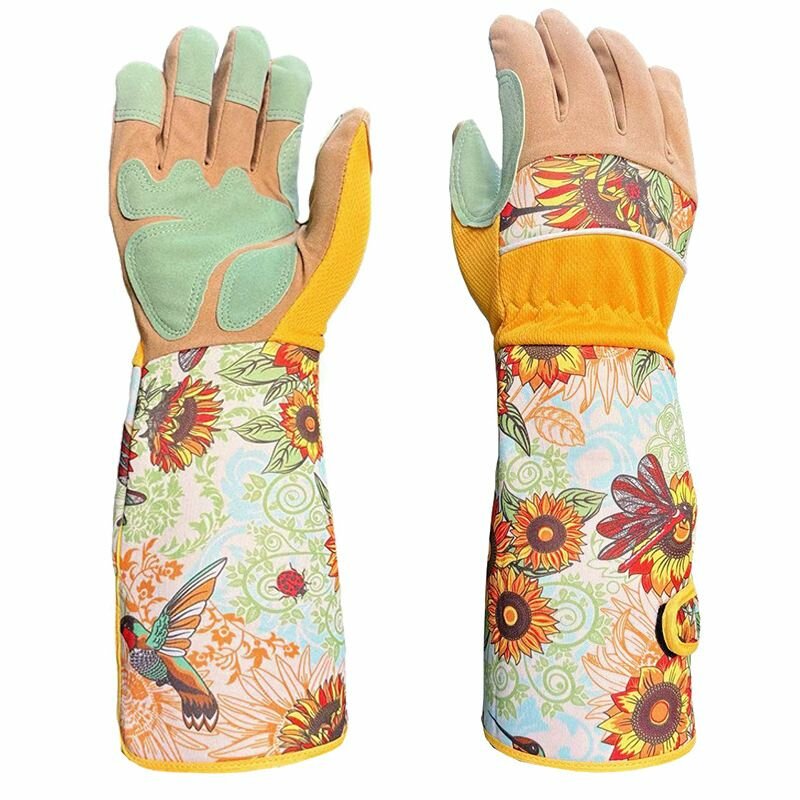 Перчатки для обрезки роз с вышивкой садоводство Длинный стиль