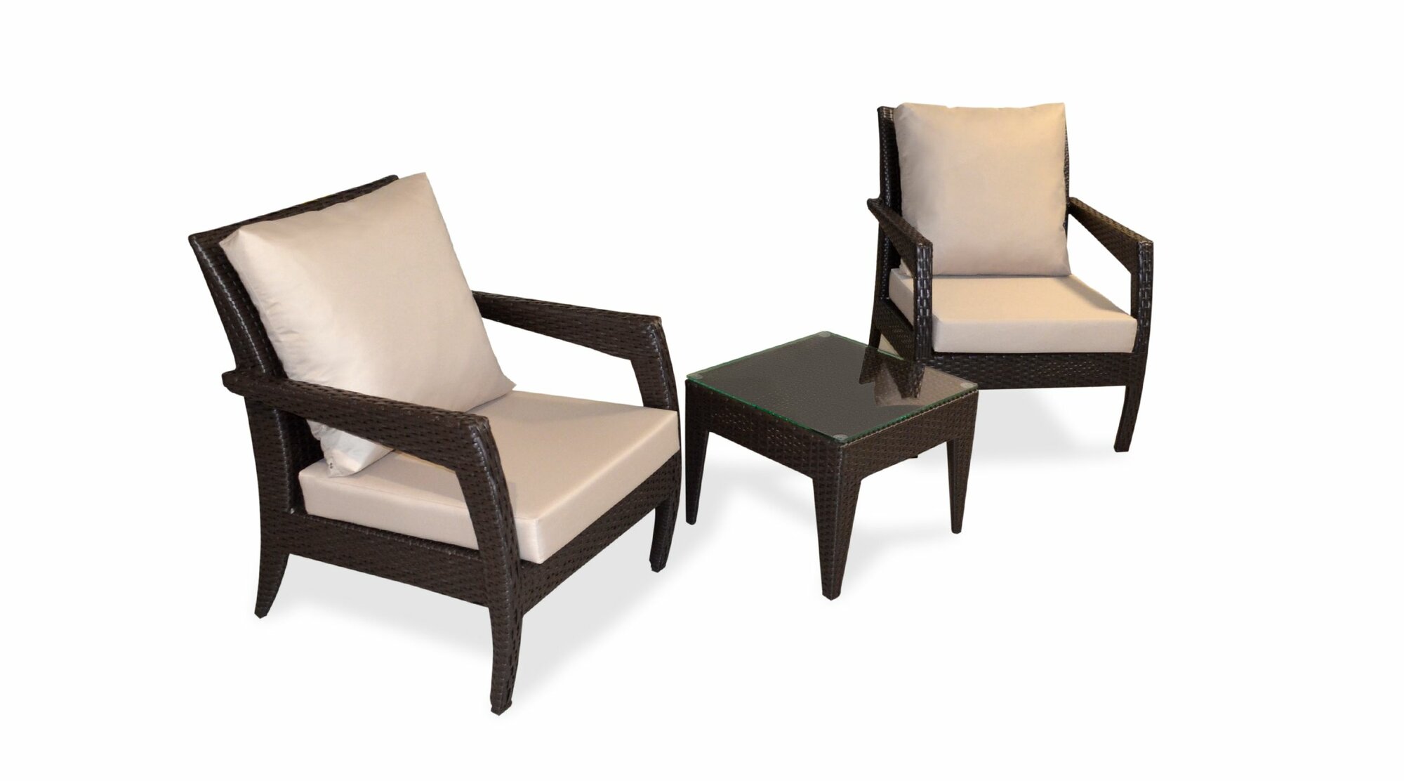 Комплект из искусственного ротанга Неаполь 2х, цвет венге, 2 персоны