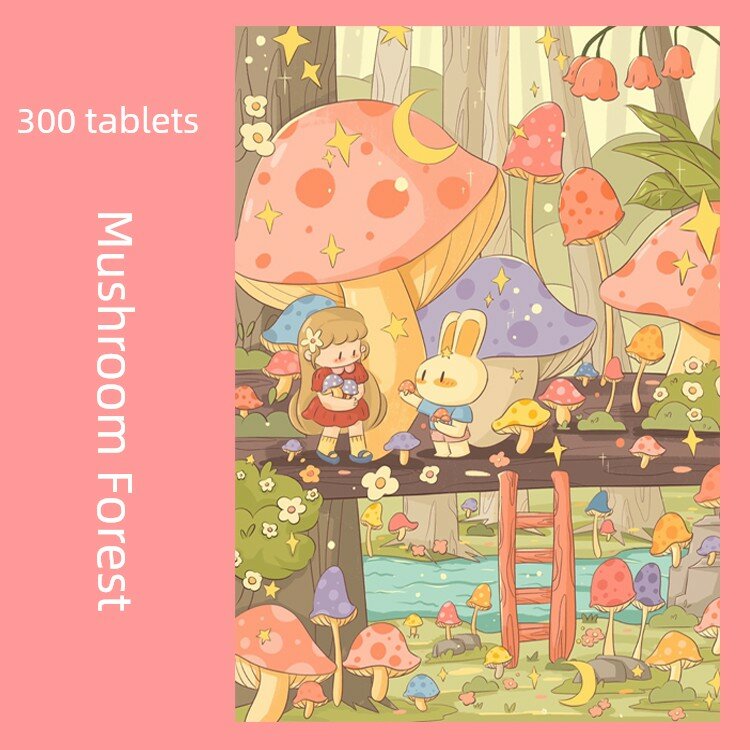 Деревянная головоломка 300 деталей с темой Грибной Лес для детей 6+ обучающая игрушка