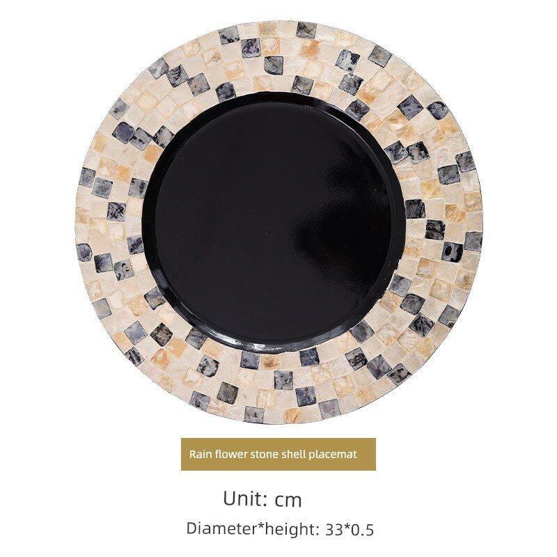 Элегантная круглая термостойкая подставка из ракушек с узором 'дождевые камни', идеальная для обеденных столов