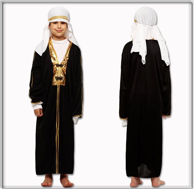 Детский костюм арабского принца Черный, М, style 2