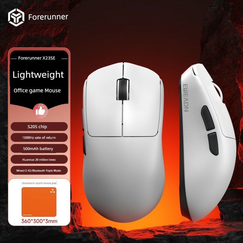 Беспроводная мышь Forerunner X23 с тремя режимами работы для игр, офиса, Bluetooth, легкая, компактная, удобная для