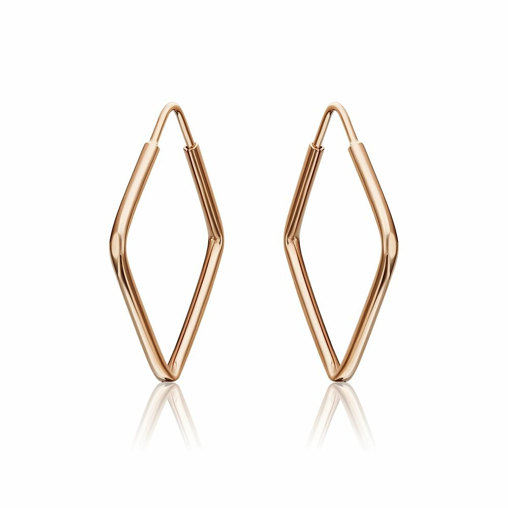 Серьги конго, красное золото, 585 проба