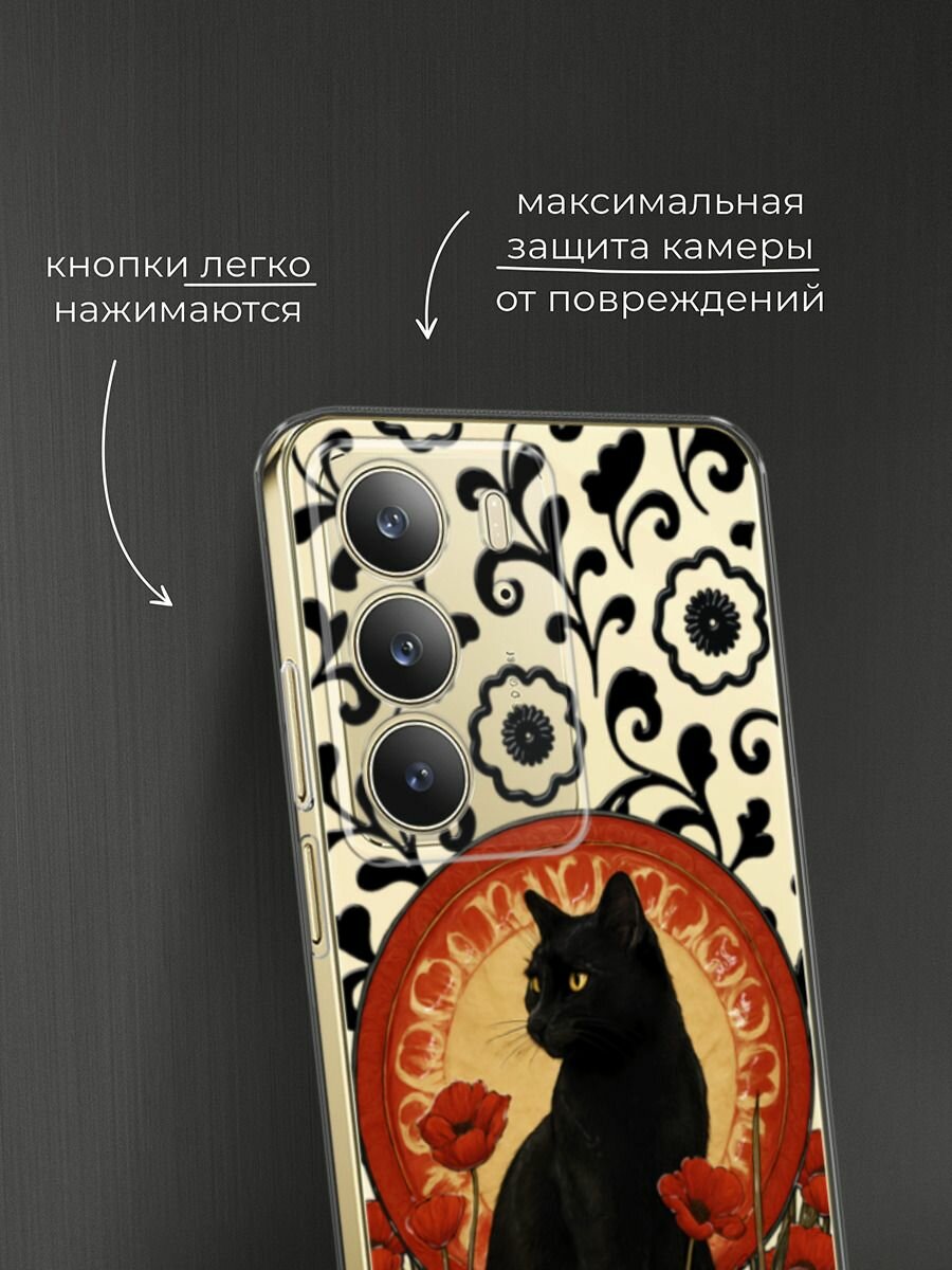 Чехол на Realme C75 4G / Реалми C75 4G с принтом Кот в маках — фото 1