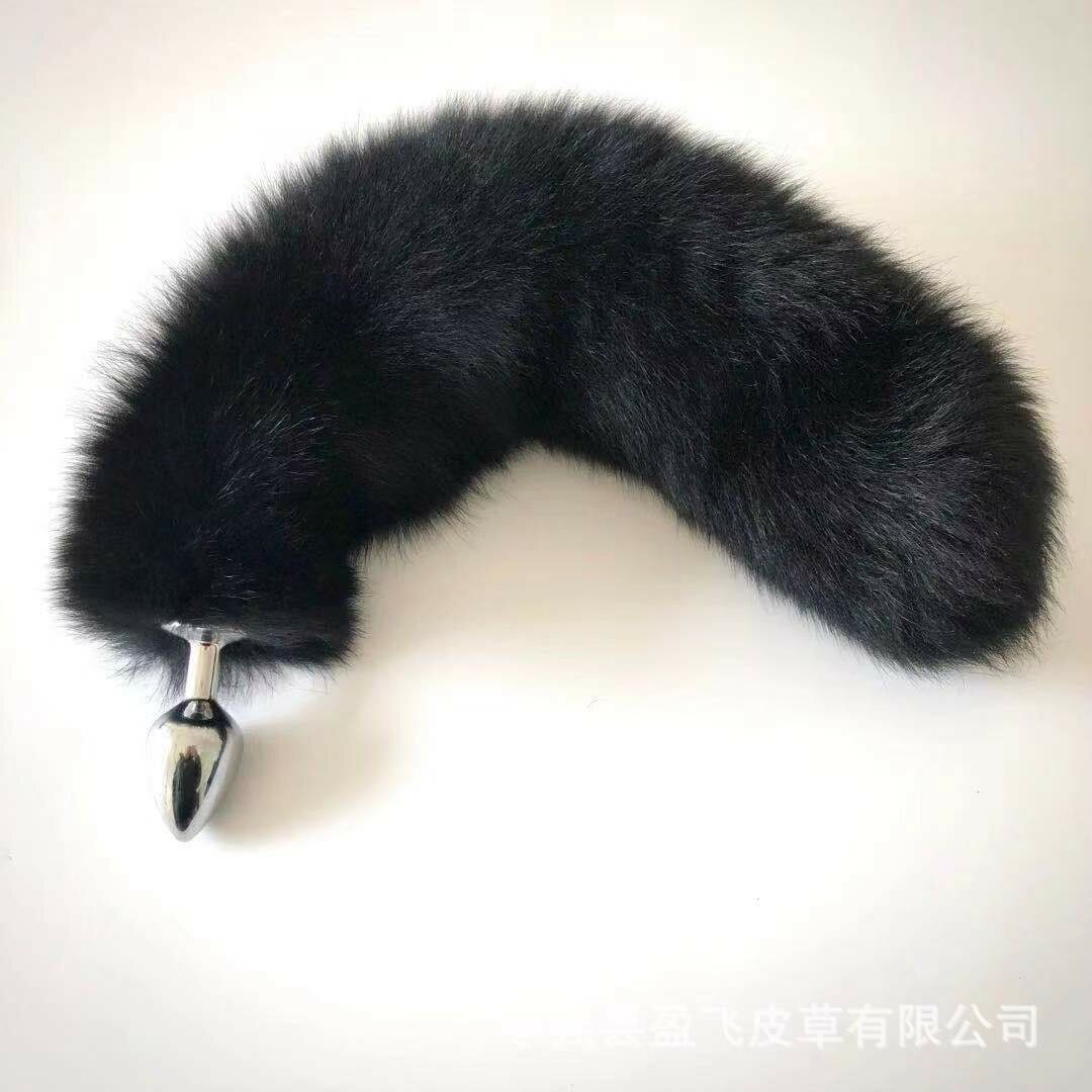 Черная лисья с хвостом анальная пробка для женского заднего двора съемная металлическая пробка для взрослых