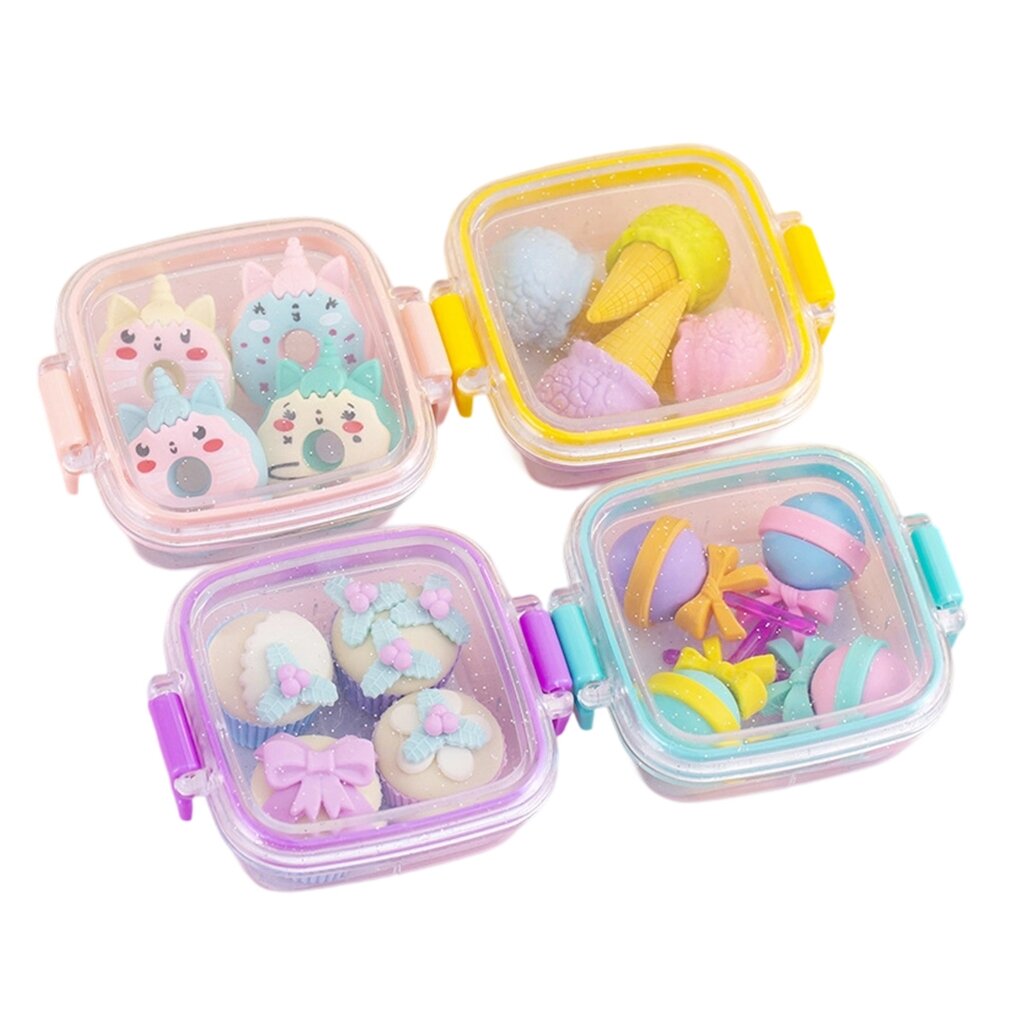 Креативные тематические ластики для ланч-боксов, мультяшные ластики для еды, для детей, для написания заметок, для офиса, школьные принадлежности