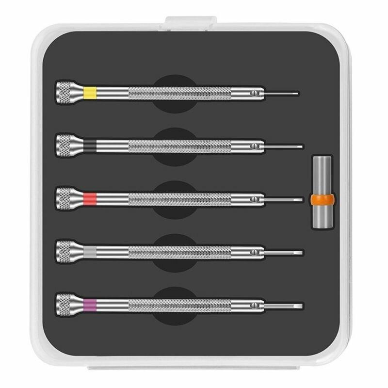 Крестовая отвертка с прорезями для ремонта часовых стекол, разборки часов, набор отверток из пяти частей