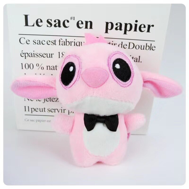 Плюшевая игрушка Стич в розовом с черными глазами, 11 см мягкая игрушка-кукла для детей