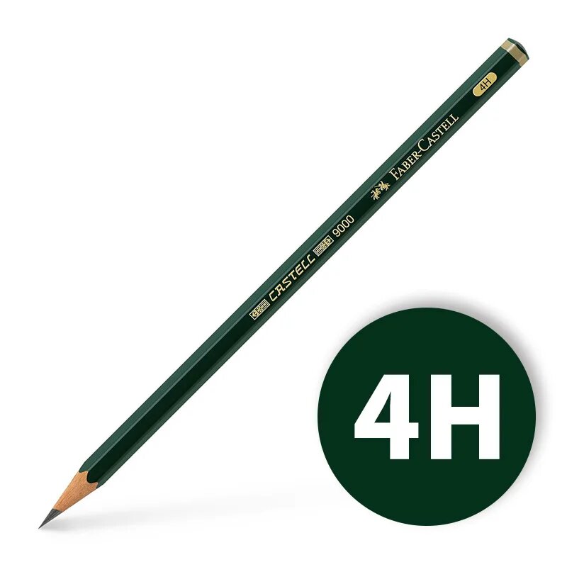 Faber Castell 9000, карандаш 4H, темно-зеленый