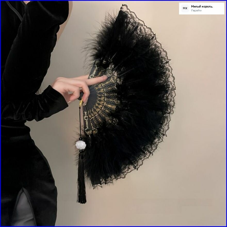 Эксклюзивный черный веер