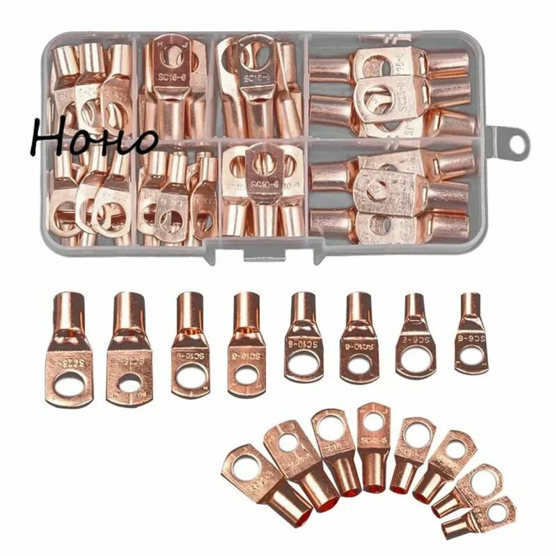 Медные соединительные кольца SC6-25 для проводов, 70 шт, набор неизолированных клемм