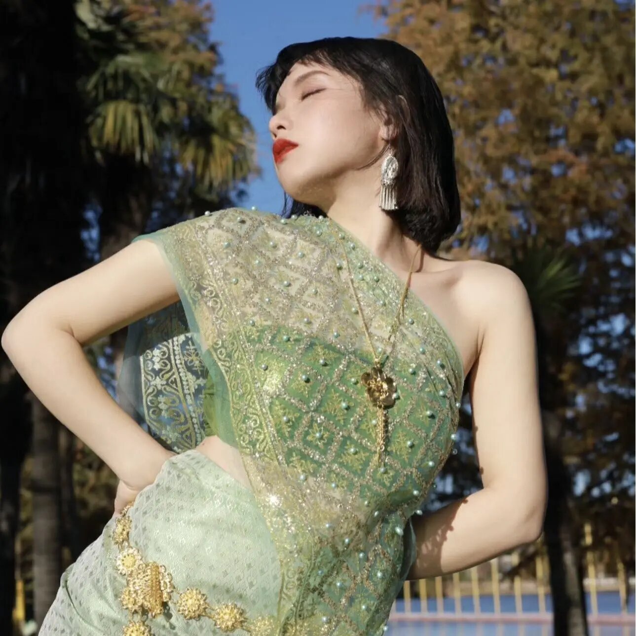 Таиланд Мьянма женская одежда Дай Тай этнический костюм производительность танцевальный национальный костюм платье в тайском стиле