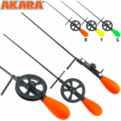 Удочка зимняя Akara Leader N катушкой Red (хлыст поликарбонат) 30см, катушка d.58 мм.