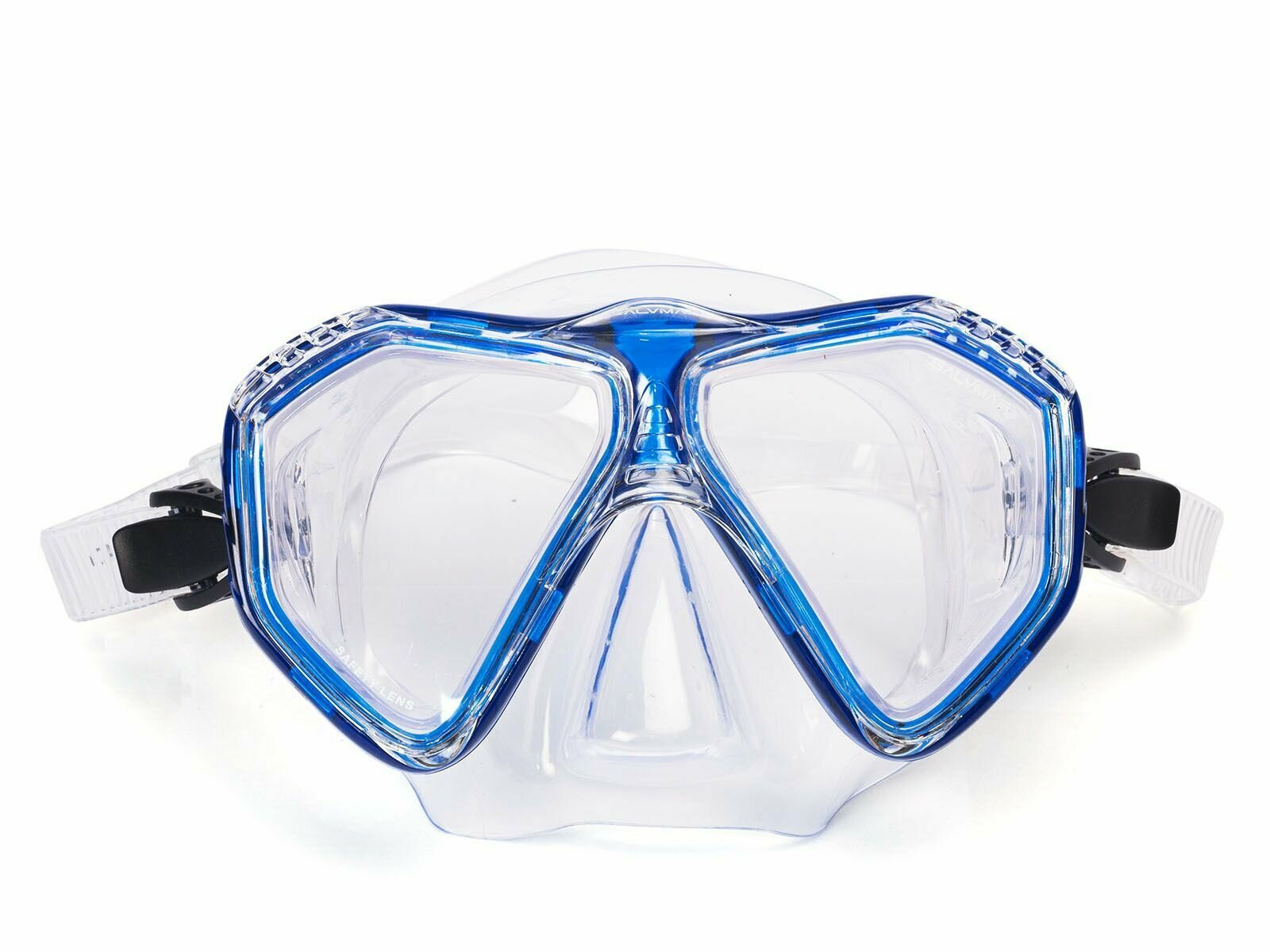 Маска детская для подводного плавания Salvimar Victoria, прозрачный силикон/синяя рамка