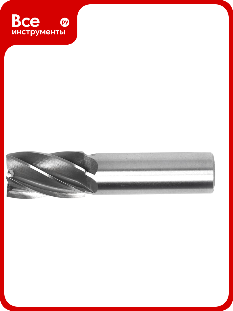 Фреза концевая (18 мм; z=6; Р6М5) HORTZ 351918, стальная фреза, цилиндрический хвостовик, для P‑стали и цветных металлов