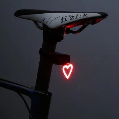 Велосипедный задний фонарь LED аккумуляторный heart