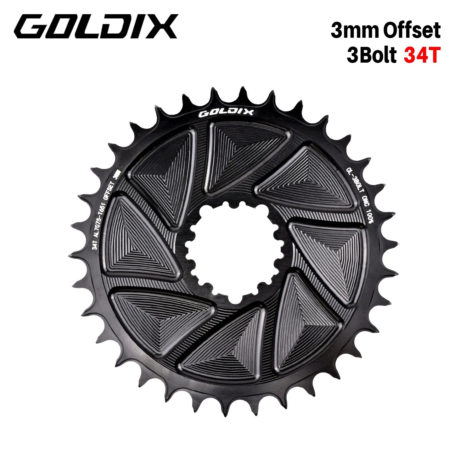 GOLDIX 3-Bolt AERO Звездочка для шоссейных велосипедов 3Bolt 34T