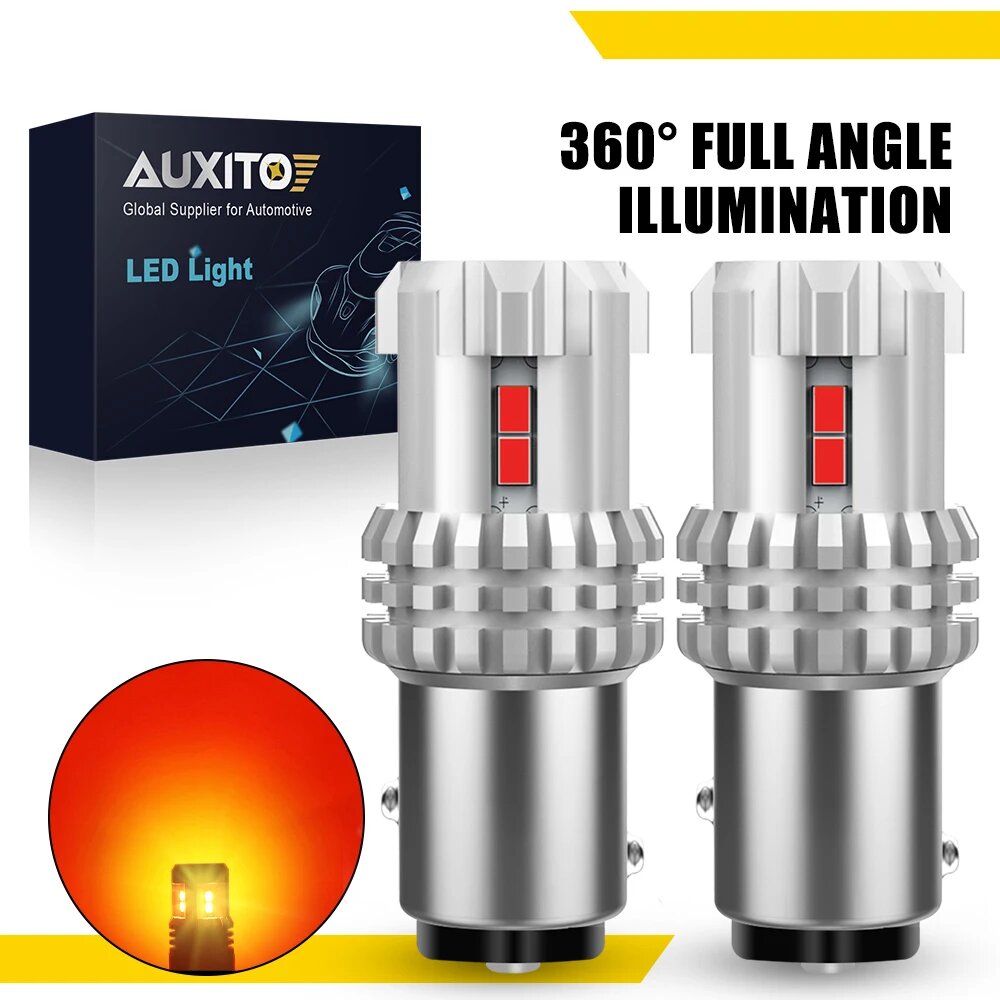 AUXITO Комплект Из 2 Шт. 1157 P21/5W BAY15D LED-лампы Для Стоп-сигналов, Красные, Сверхъяркие, 3020SMD, 2400 Лм, Интерфейс BA15D