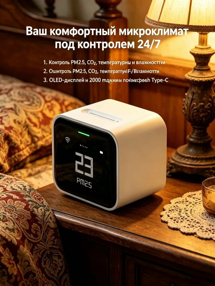 Анализатор качества воздуха Qingping Air Monitor Lite (CGDN1) / датчик углекислого газа CO2 / мониторинг температуры и влажности