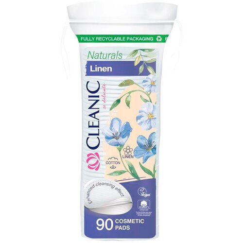 Cleanic Naturals Linen Ватные диски гигиенические пилинг 90 шт, 1 шт, Косметические, первые, рынке, содержащие, для еже