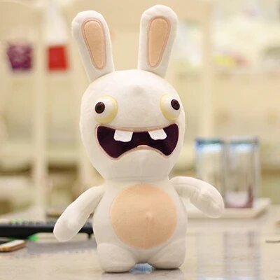 Забавная игрушка для собак, плюшевая игрушка для щенков, жевательная и издающая звуки, сумасшедшая игрушка для жевания из хлопка с набивкой в виде кролика, подходит для маленьких собак.