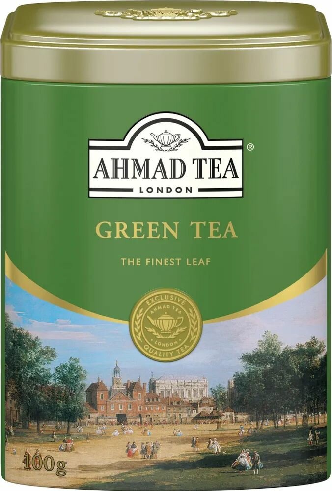 Чай листовой зеленый Ahmad Tea в ж/б, 100г