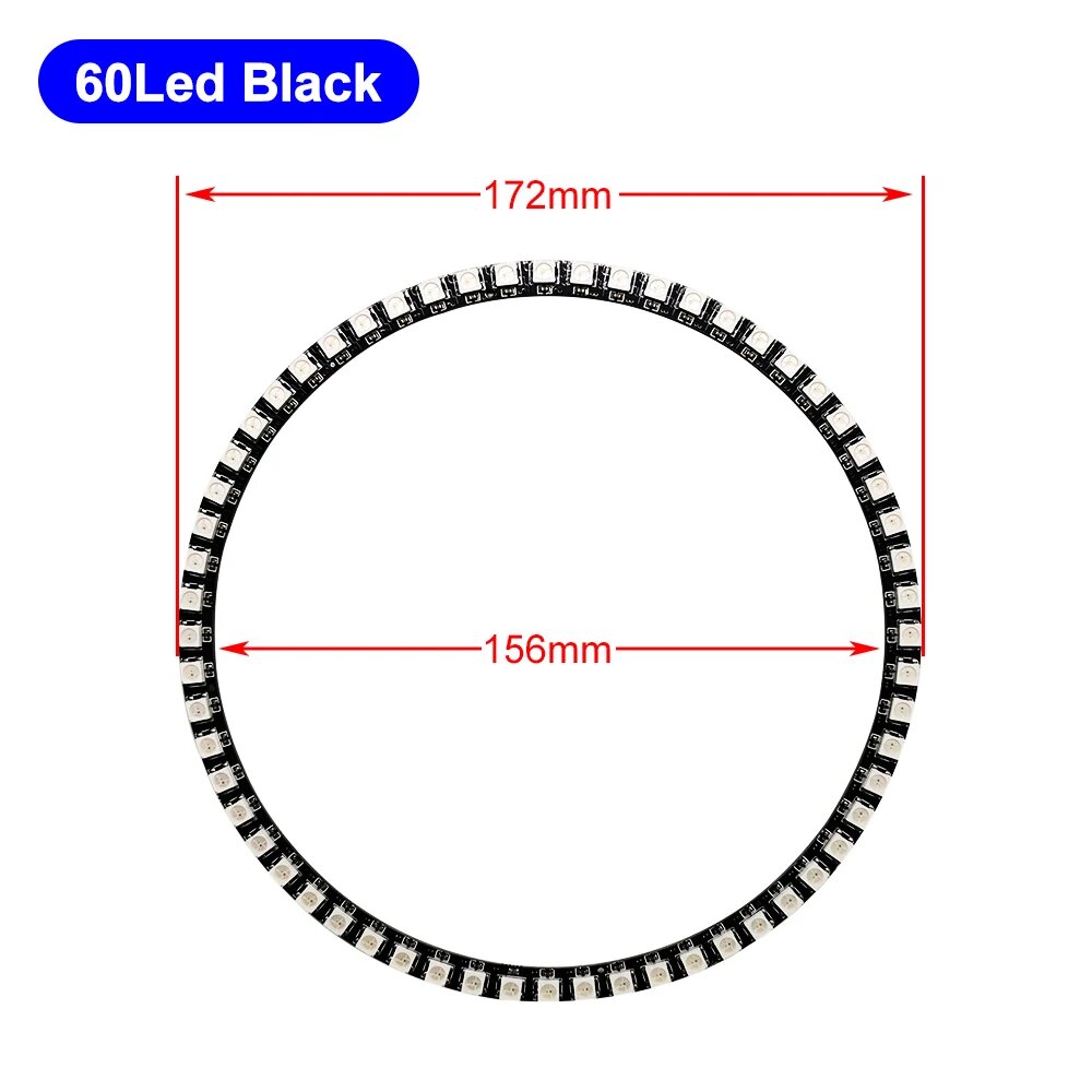 FUNZENXIN RGB LED модуль WS2812B для Arduino 8-148 светодиодов Черный, 60Led Black