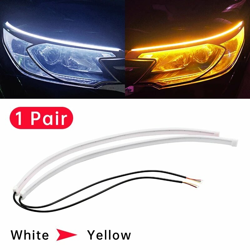 Светодиодные DRL дневные ходовые огни White to Yellow 60cm