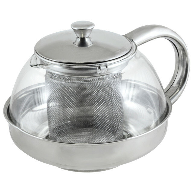 MALLONY Menta заварочный чайник 600 мл с термостеклом и корпусом из нержавеющей стали