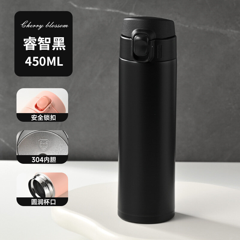 304 Нержавеющая сталь изолированная кружка, высокая эстетика, простая унисекс кружка для студентов, креативная кружка с откидной крышкой, промо-подарок