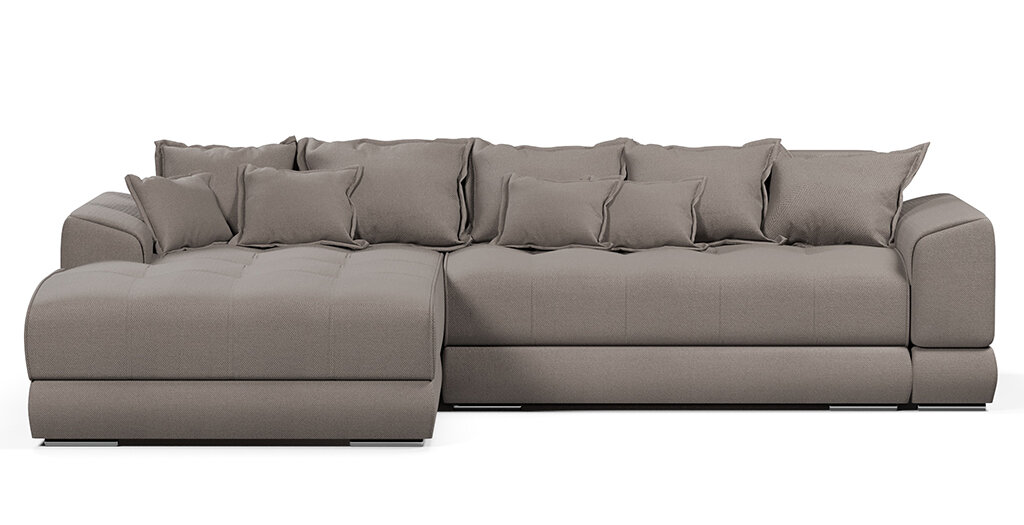 Угловой диван-кровать Nordkisa, Еврокнижка, 285х190х87 см, диван угловой, с ящиком для белья, с декоративными подушками