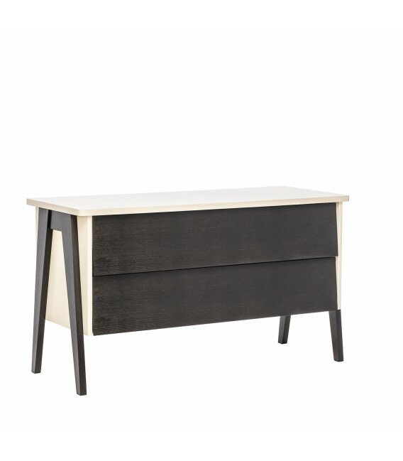 Комод Leset Сканди 2 ящ, дуб шампань, компаньон венге