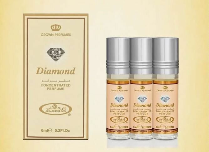 Масляные духи Al Rehab Diamond / Бриллиант - 6 мл 3 шт