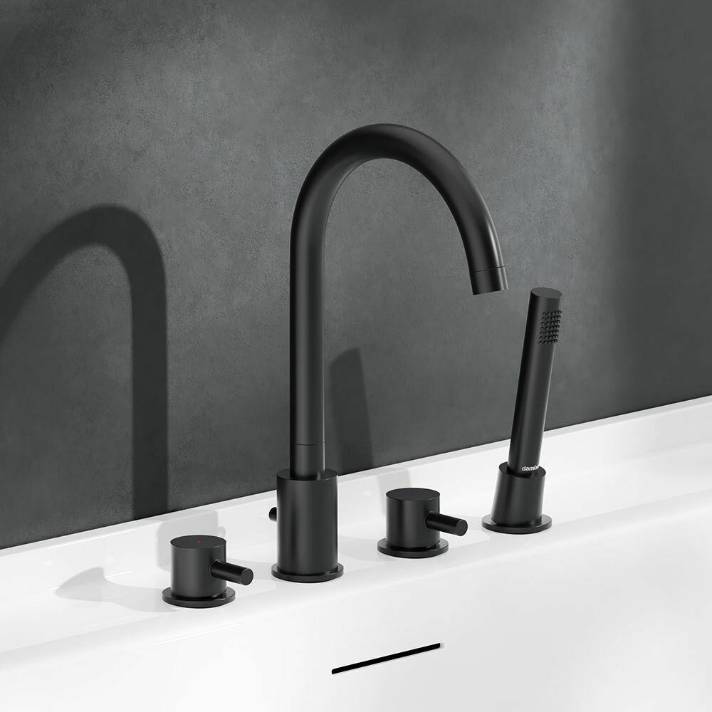 Смеситель на ванны с душем Damixa Scandinavian Pure четырехсекционный, черный матовый, смеситель
