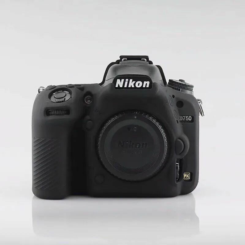 Силиконовый чехол для фотоаппарата Nikon D750 черный