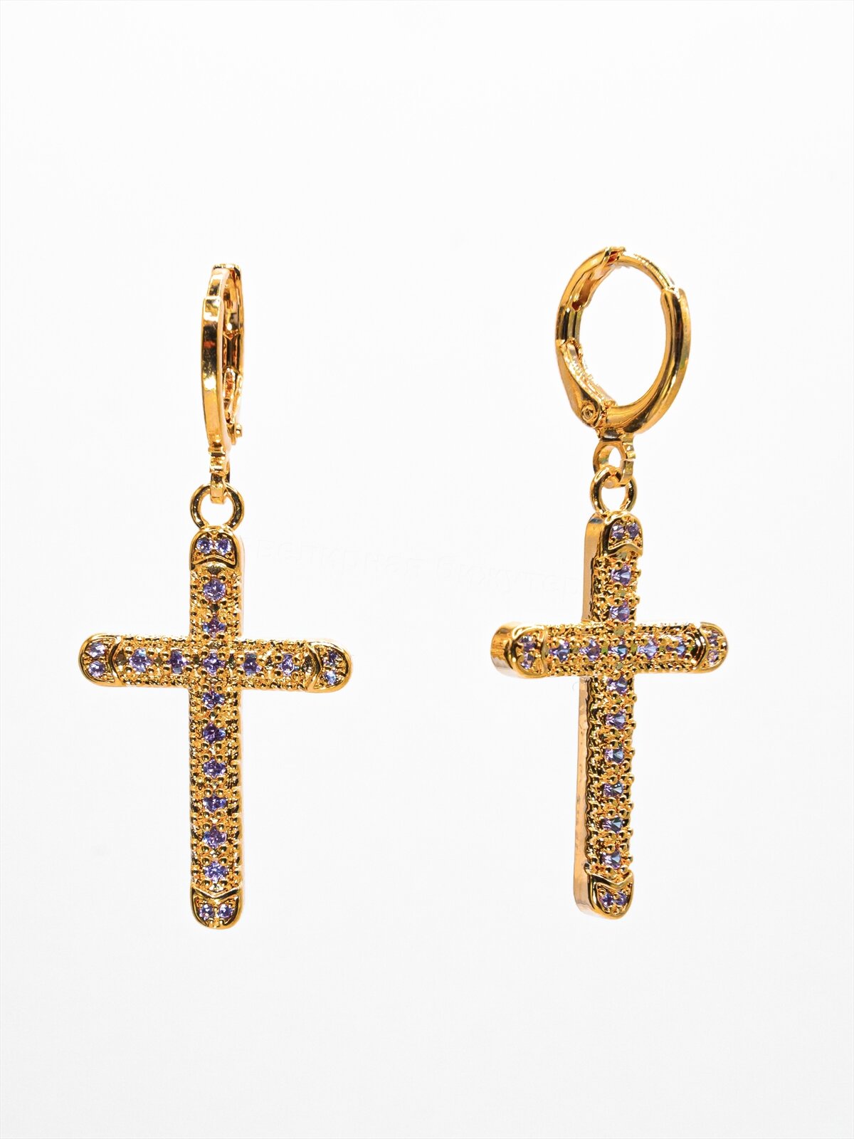 Серьги Lotus Jewelry, аметист синтетический