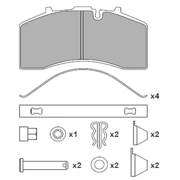 WUHLERMANN 31010029 колодки тормозные wva29158 / 29269 c р / к, зад дисковый тормоз knorr sk 7\ mb, saf