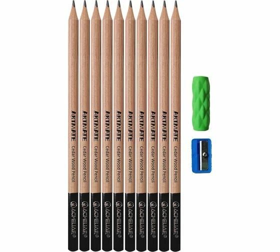 Набор карандашей Acmeliae Cedar 10 шт, 2 B, ластик, точилка