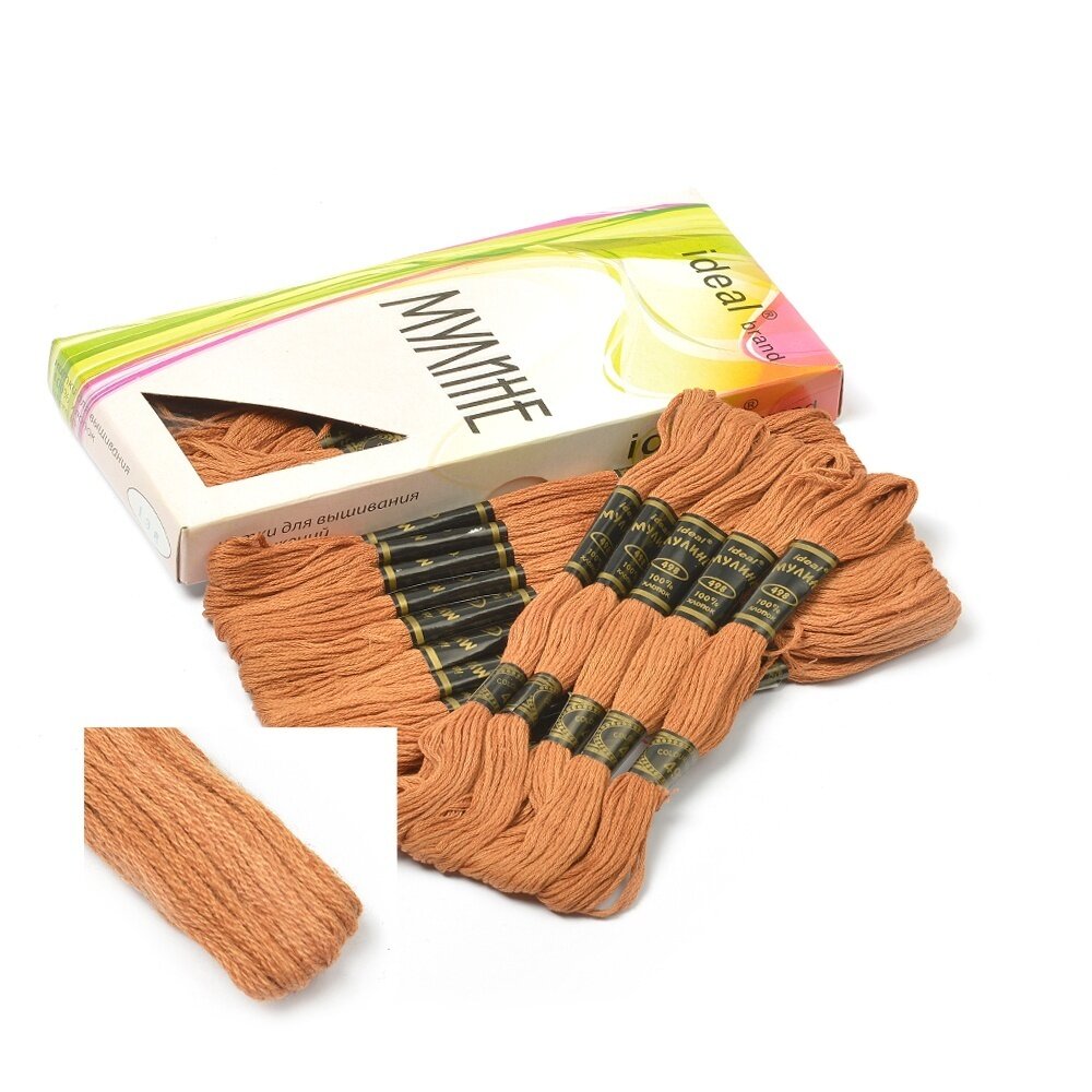 Нитки мулине IDEAL 100% хлопок, 24х8 м, цвет 498 (МУЛ. ТВ. IDEAL.498)