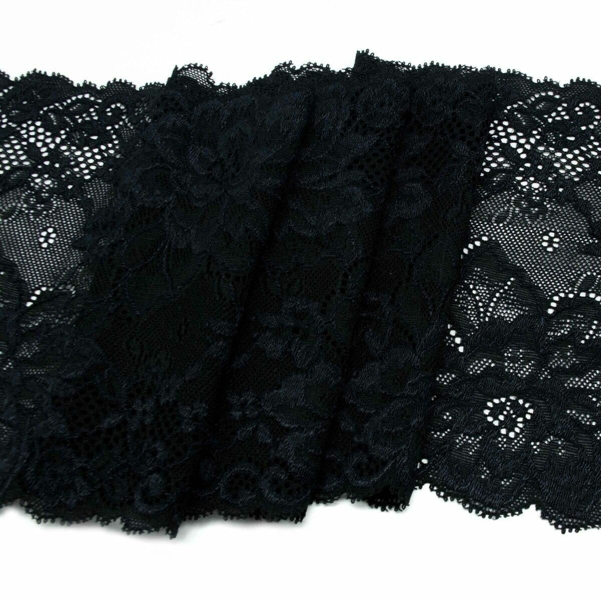 Кружево айрис Эластичное, 17 см, 10 м, темно-синее, BL02015