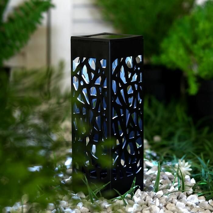 Фонарь садовый Luazon Lighting на солнечной батарее "Ажурная резьба", 6х29х6 см, 1 Led