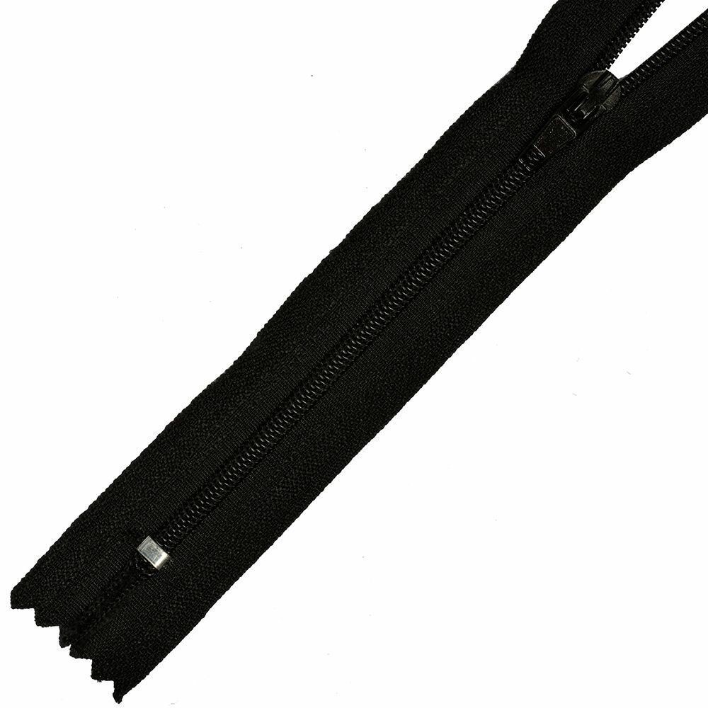Молния MaxZipper брючная № 4 замок автомат, 18 см неразъемная, цвет F322 черный упаковка 100 шт