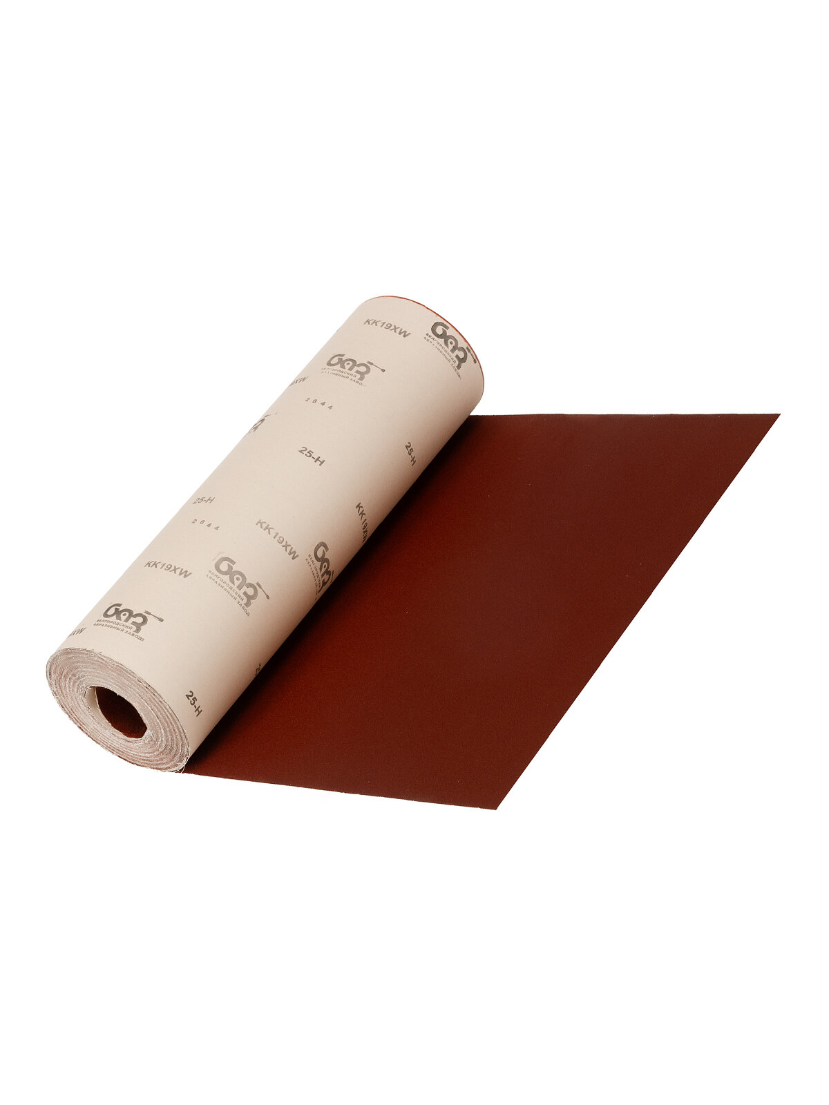 Наждачная бумага на тканевой основе 775 мм х 30 м БАЗ, серия KK19XW, 25Н (P60), шкурка шлифовальная водостойкая, 75227