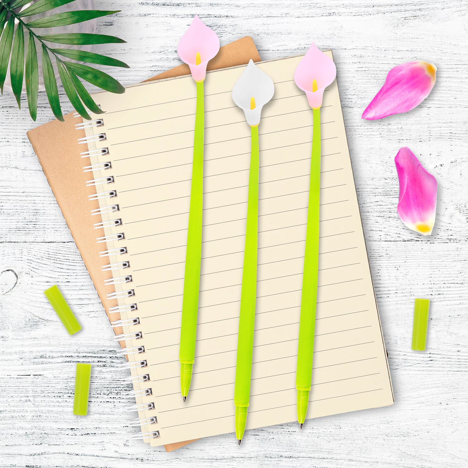 Упаковка 12 шт. Ручка фигурная шариковая юнландия "Цветок", силиконовый корпус, ассорти, синяя, пишущий узел 0,7 мм, 143797