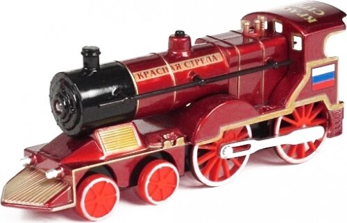 Паровоз Технопарк Красная стрела, инерционный, свет, звук СТ10-028(SB)