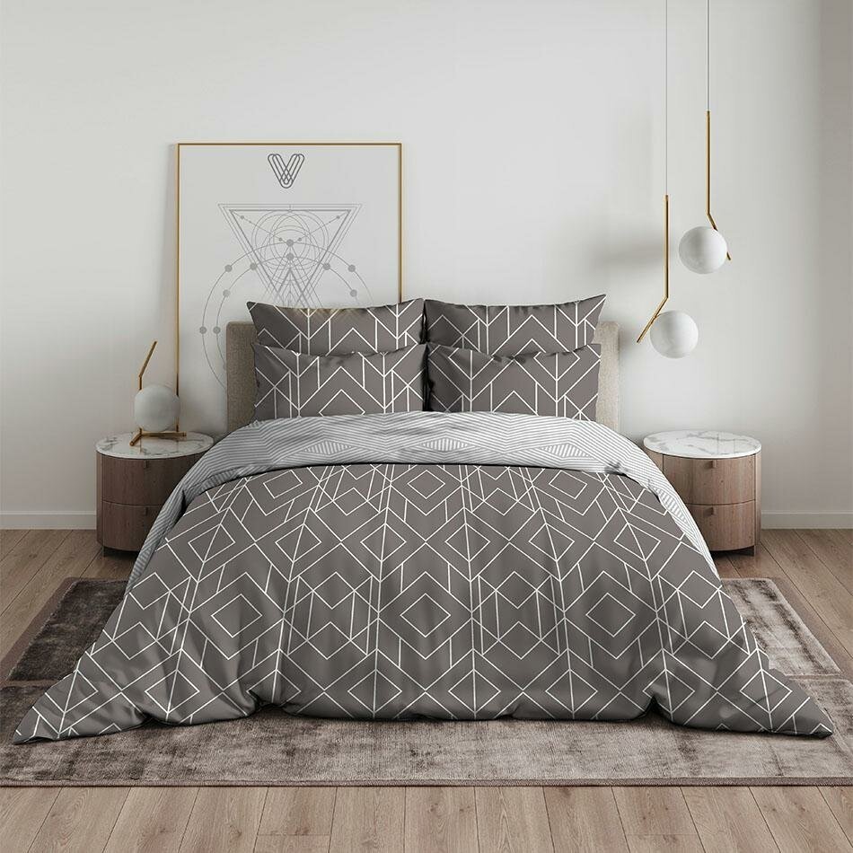 Постельное белье Василиса бязь 9604/1 Каро размер Евро хлопок 100%