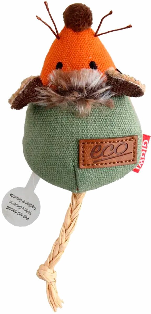 Игрушка для кошек GiGwi Catch & Fetch Eco мышка со звуковым чипом 9 см (1 шт)